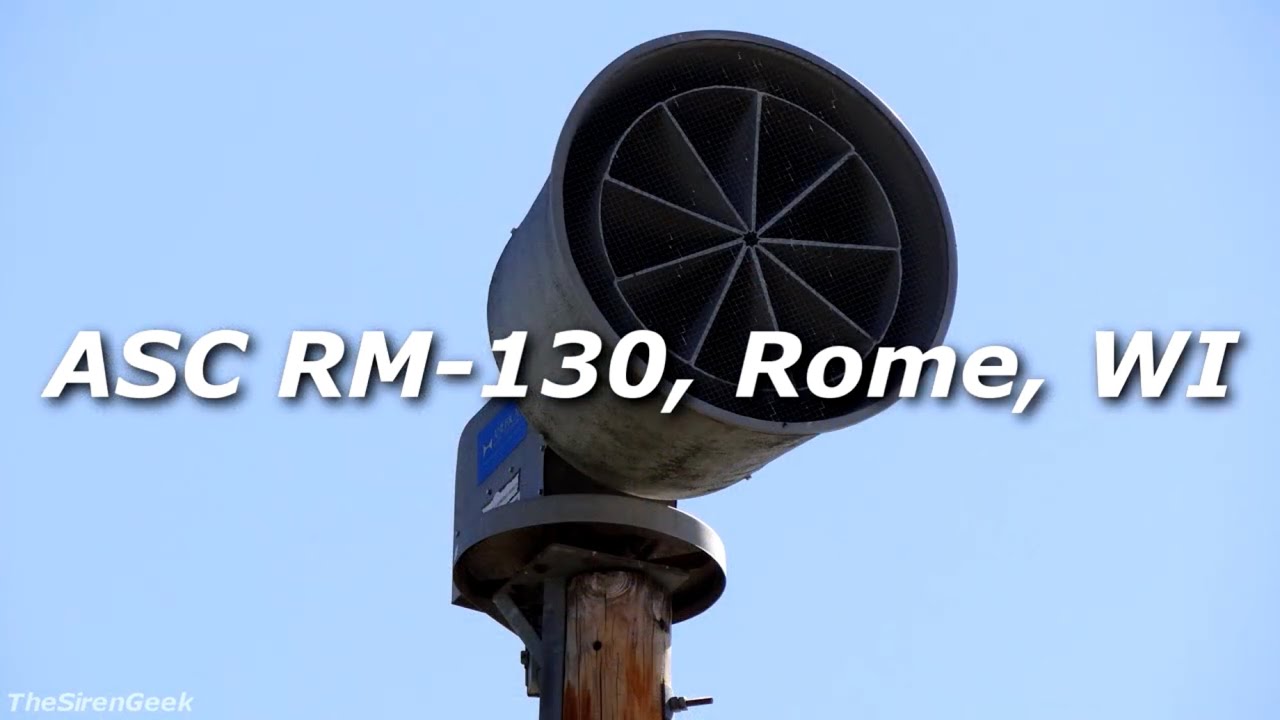 ASC RM-130 Tornado Siren Test - Alert - Rome (Jefferson Co.), WI - YouTube