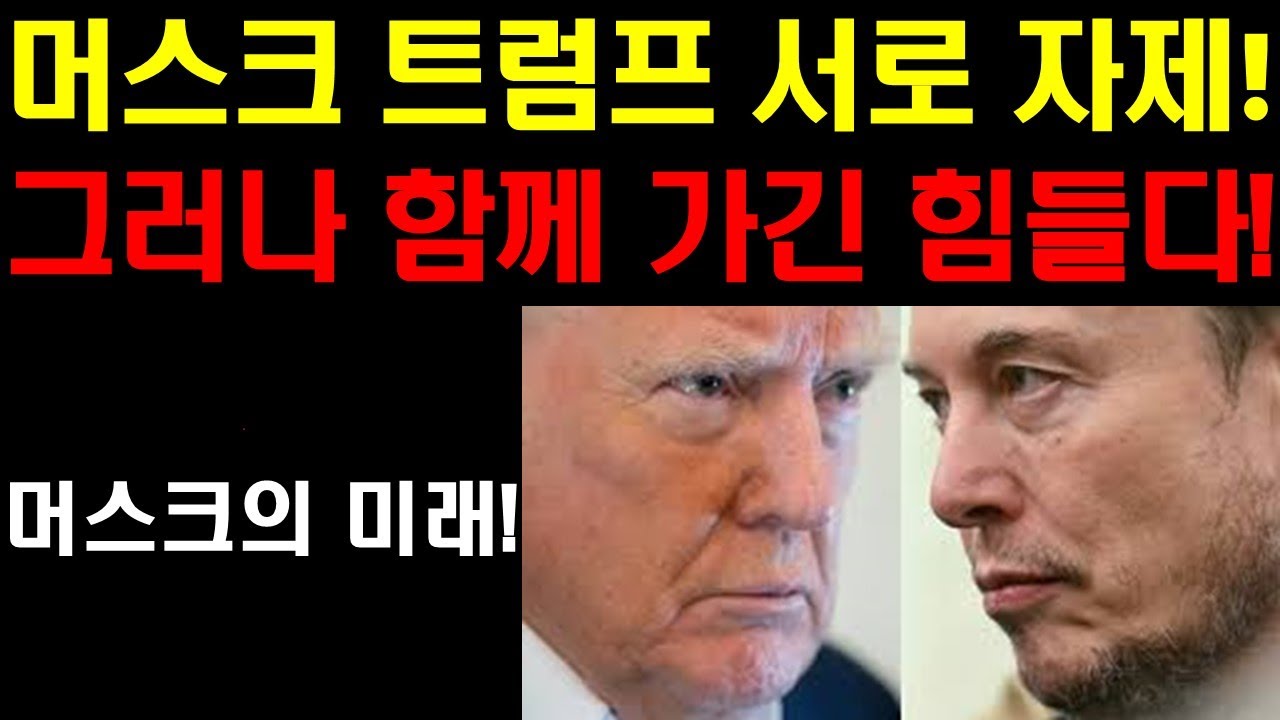 머스크 트럼프 서로 자제 한다 그러나 결국 함께 가긴 힘들다 머스크와 테슬라의 미래는 어떻게 될까 공화당은 머스크발