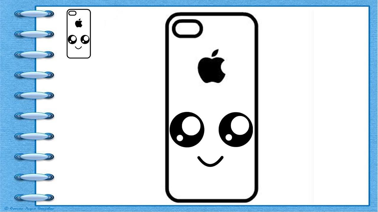 HOW TO DRAW A CUTE IPHONE / EASY AND SIMPLE / LEARNING TO DRAW - YouTube