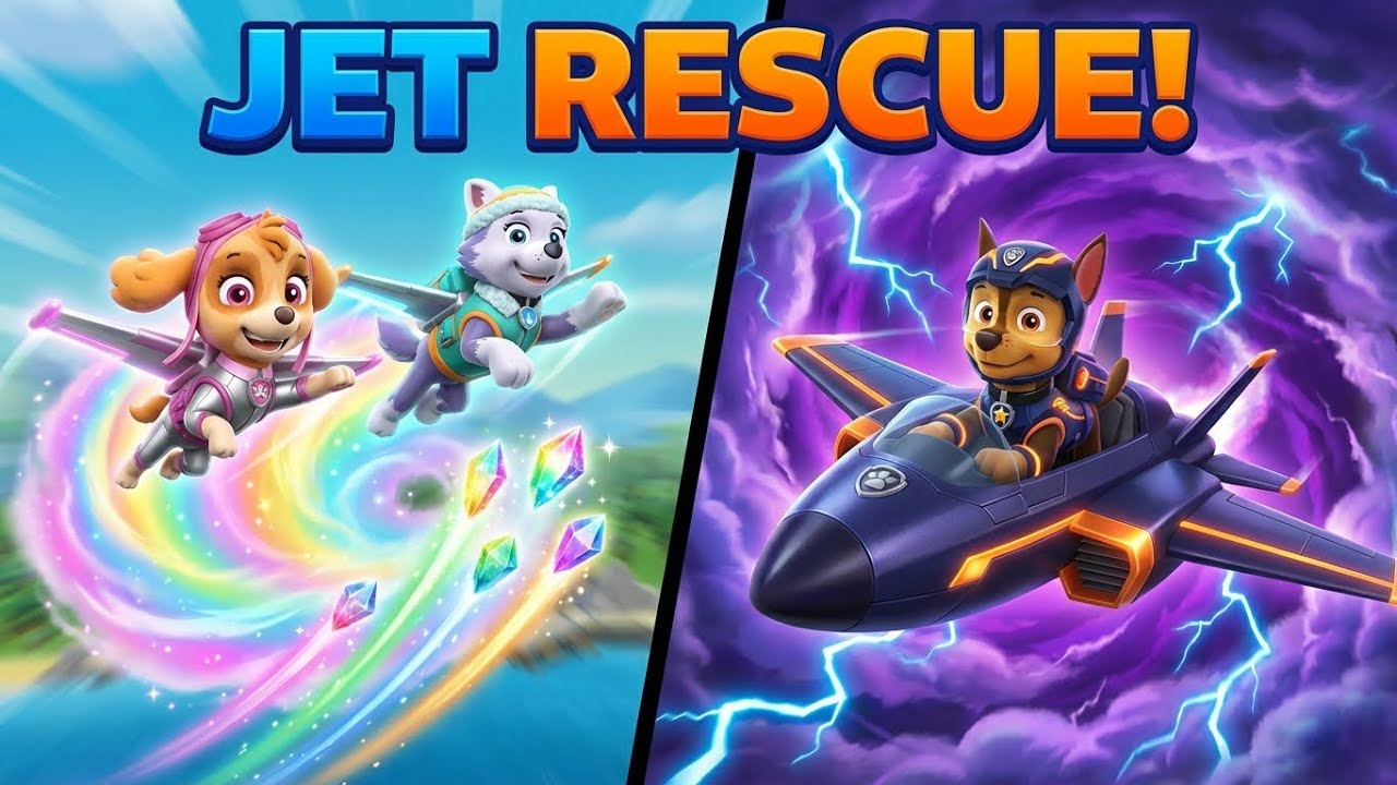 PAW Patrol Jet to the Rescue 🌈⚡ Skye & Everest’s Rainbow Crystal Save ...