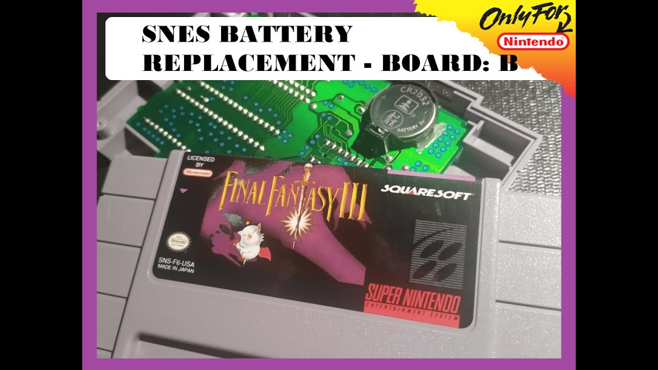 SNES/SEGA GEN Battery Replacement Guide Part 2 (SNES BOARD TYPE-B ...