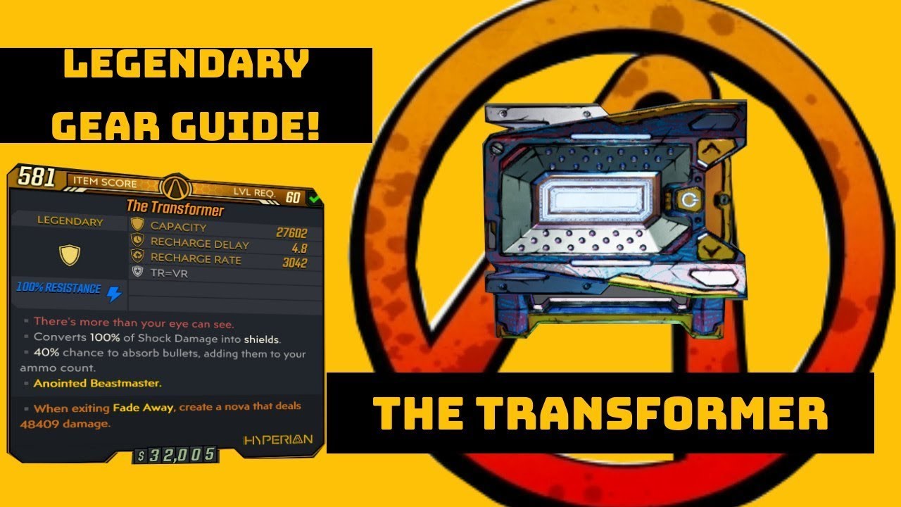Borderlands 3: THE TRANSFORMER SHIELD LEGENDARY ITEM FARMING AND REVIEW ...