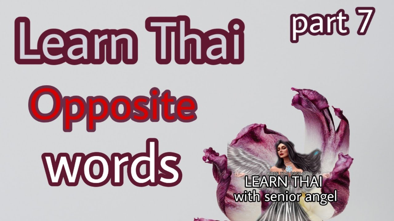 Part 7 Learn Thai Opposite Words - YouTube