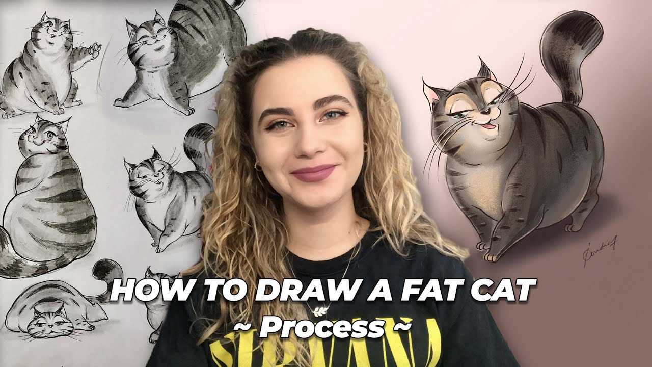 How to Draw a Fat Cat From Sketch to Digital Painting | Inês Andias ...