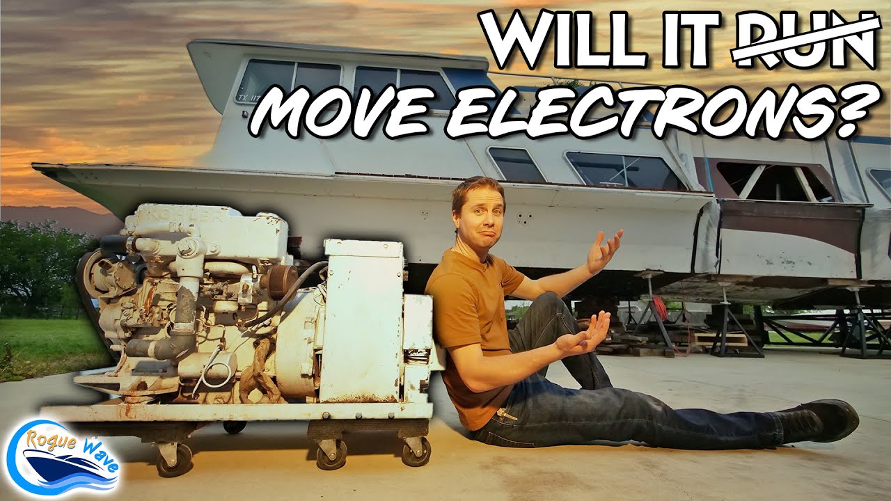Enigma Houseboat Restoration: Rusty Old Boat Generator! - YouTube