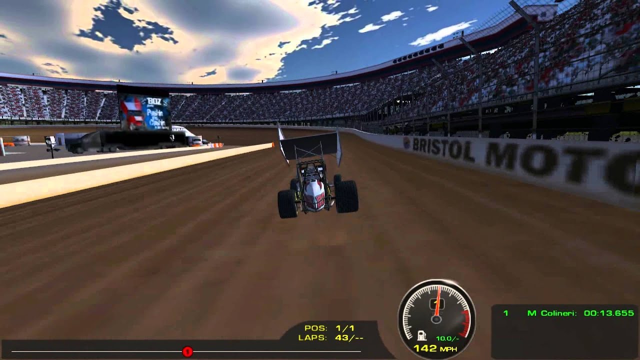 rFactor - Boz Sprint Cars at Bristol - YouTube