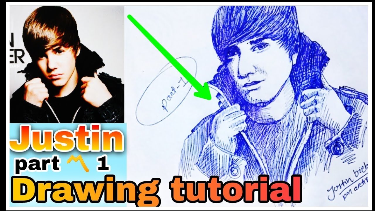 How to draw Justin Bieber drawing #with easy steps drawing tutorial ...