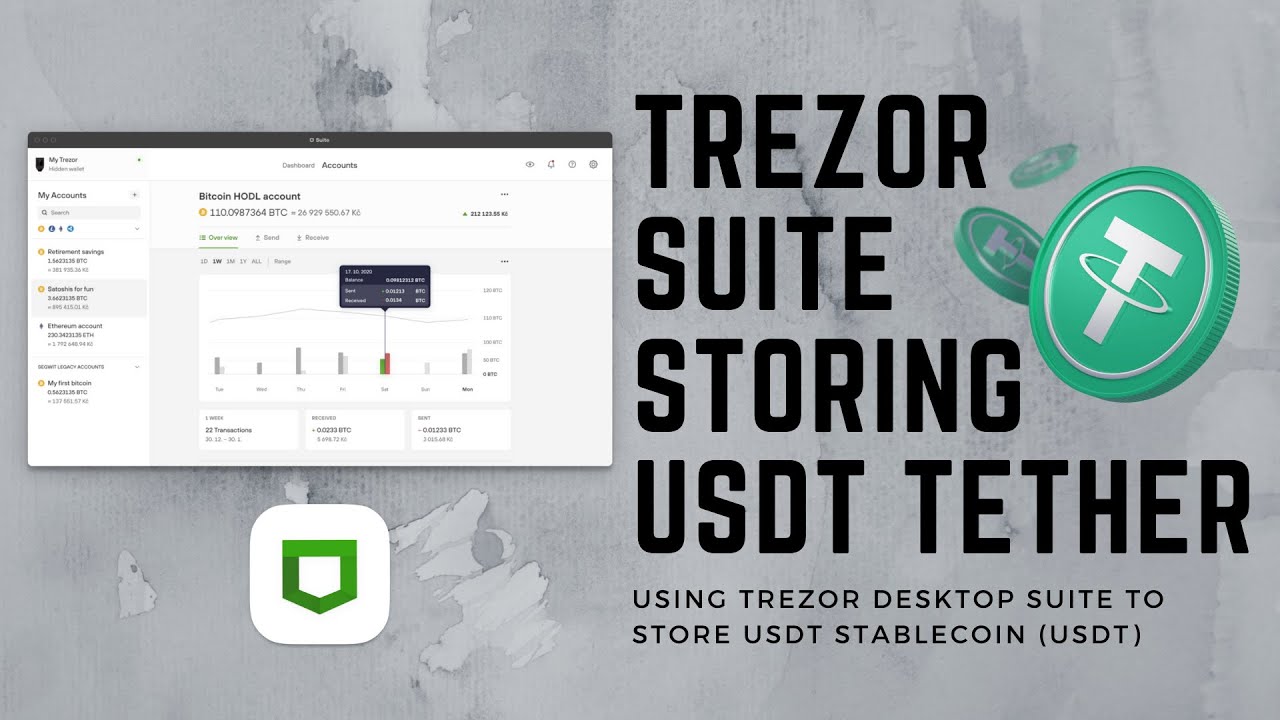Storing USDT on Trezor - Desktop Suite - YouTube