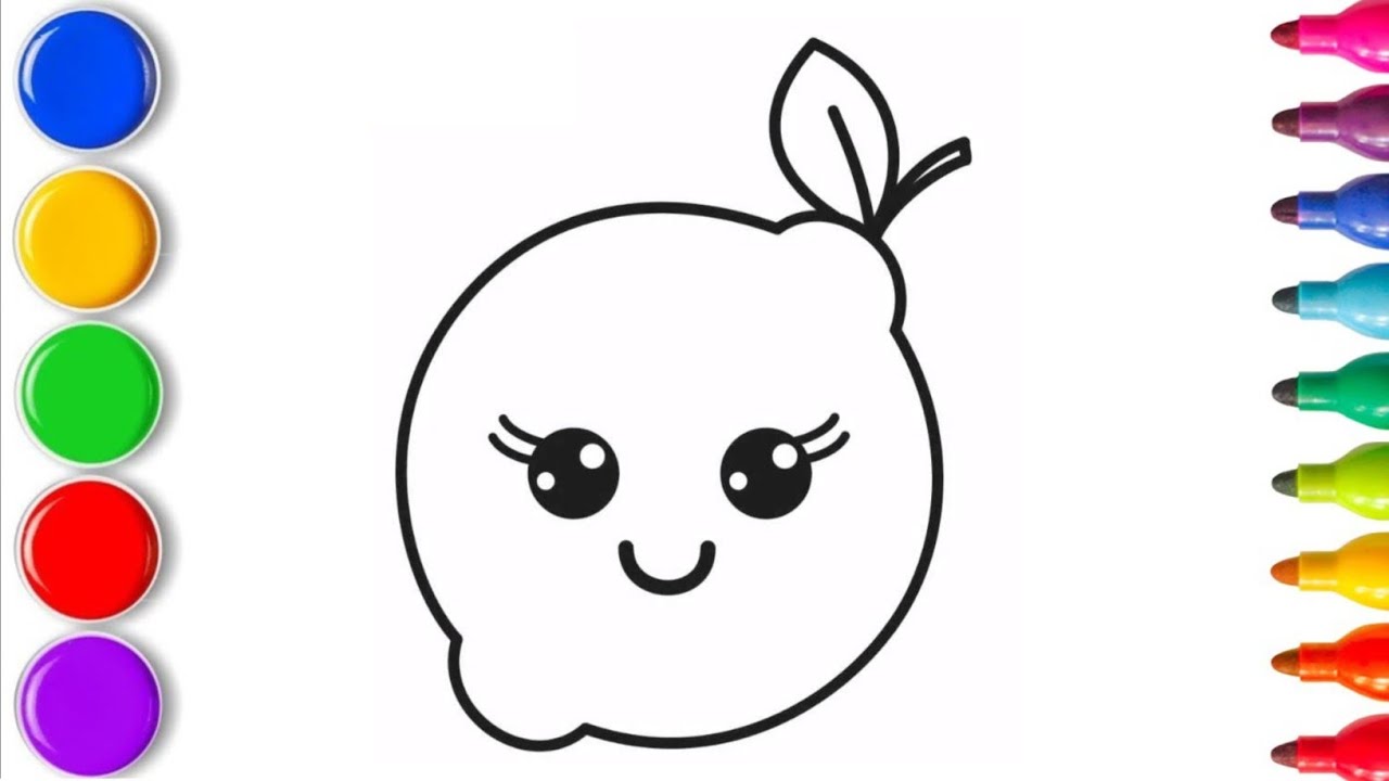 Cute Orange 🍊 Drawing, Painting and Coloring for Kids & Toddlers. How ...