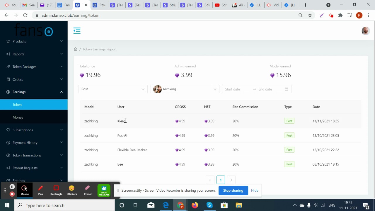 How does the admin manage the token earnings? - YouTube