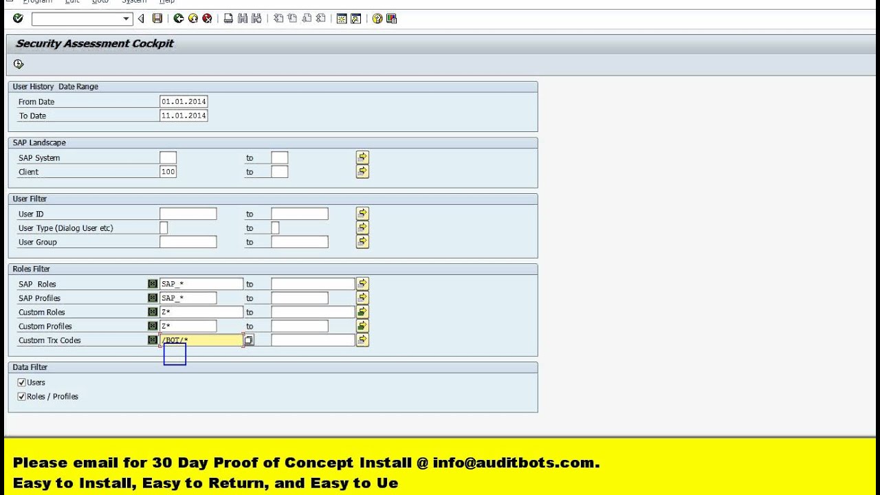 SAP Security Audit-Custom Object with SU24 Check - YouTube