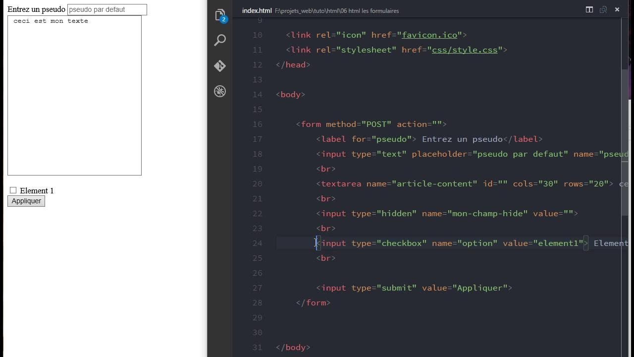 HTML : les formulaires - YouTube