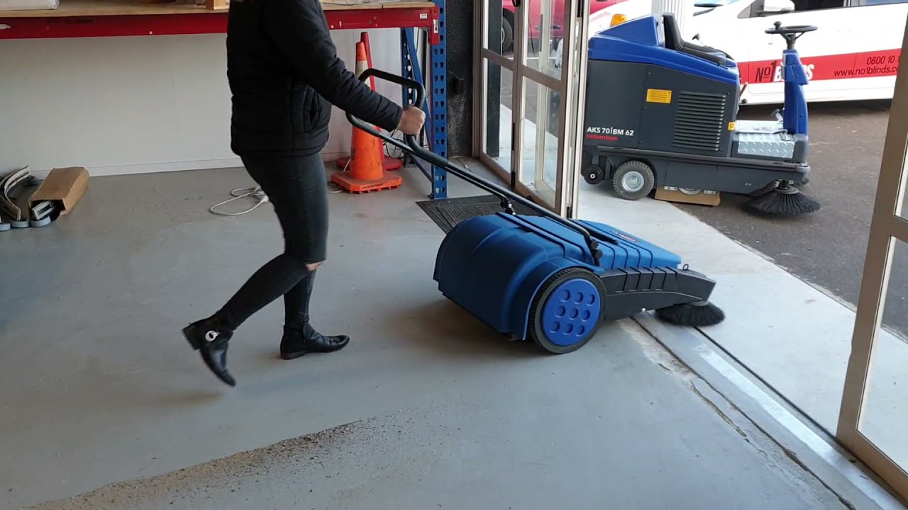 Walk Behind Warehouse Sweeper - YouTube