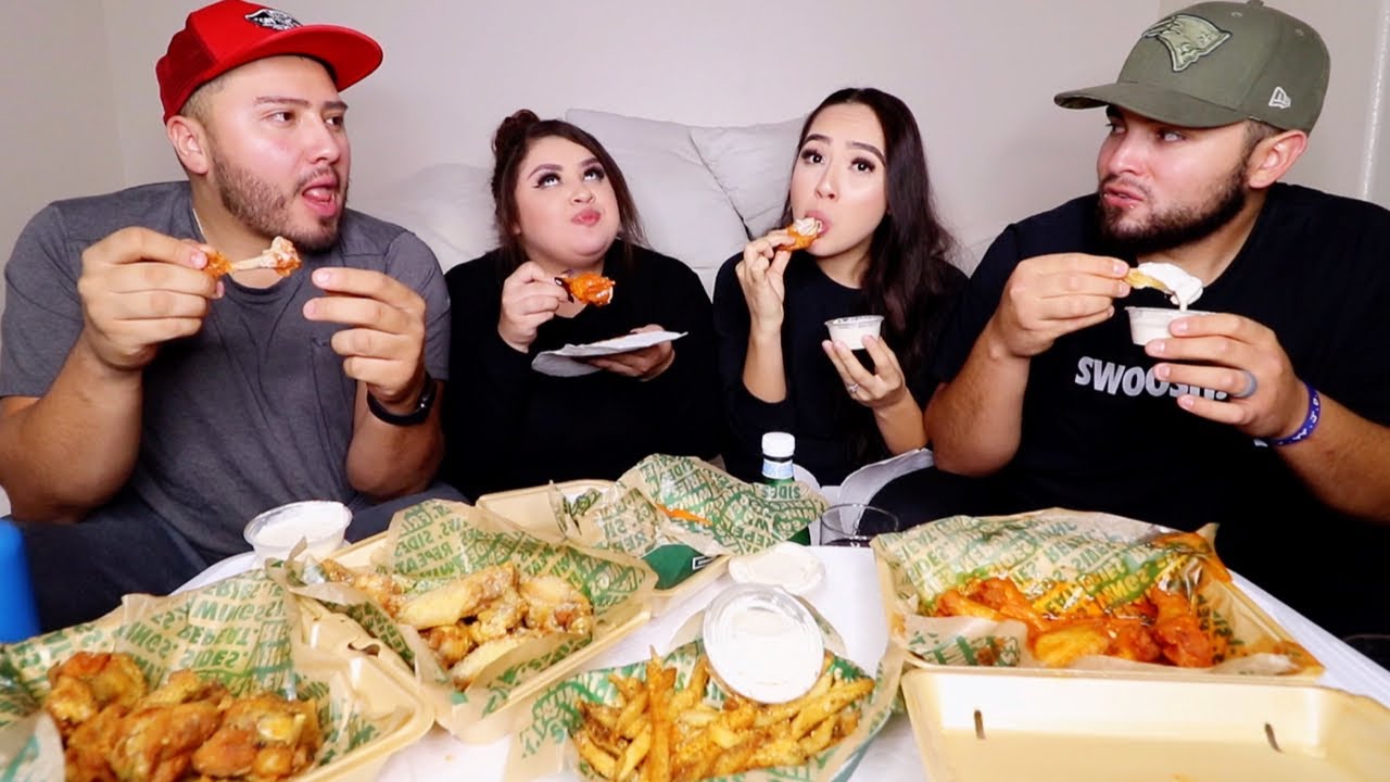 WINGSTOP FEAST MUKBANG PARTY - YouTube