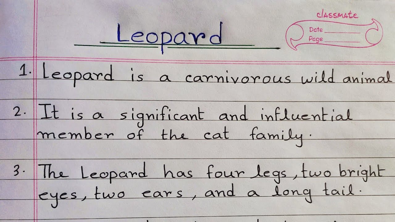10 lines Essay on Leopard 🐆 || Leopard Essay in English - YouTube
