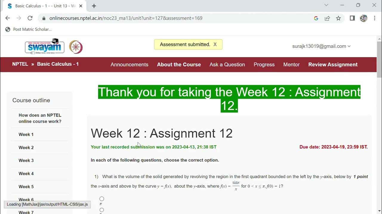 Basic Calculus 1 Assignment12 Week12 2023 Nptel Nptel2023 Assignment Surajguptasasa