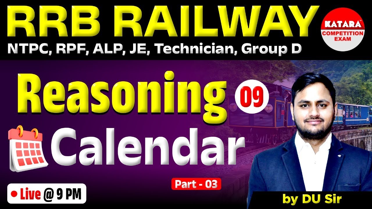 RRB NTPC 2024 | Calendar Reasoning-03 | RRB Railway Reasoning Classes 2024 | Reasoning By DU Sir ...