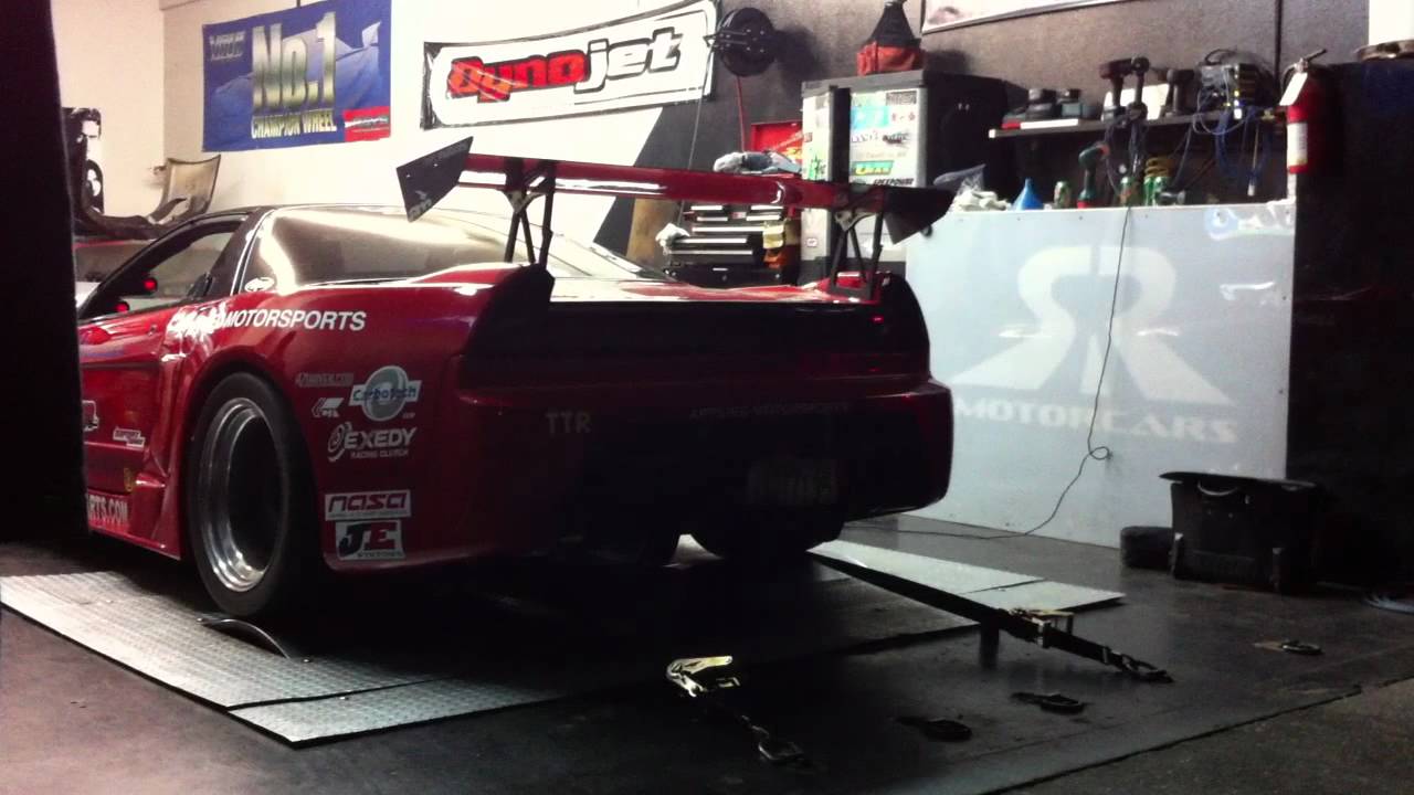 Turbo NSX Nighttime Dyno Run BIG FLAMES!!! - YouTube