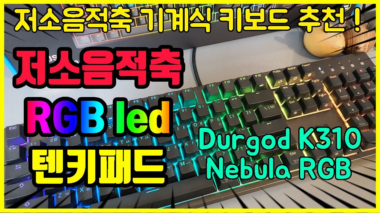 키보드 추천! 드루갓 K310 네뷸라 RGB 저소음적축 키보드 리뷰 - YouTube