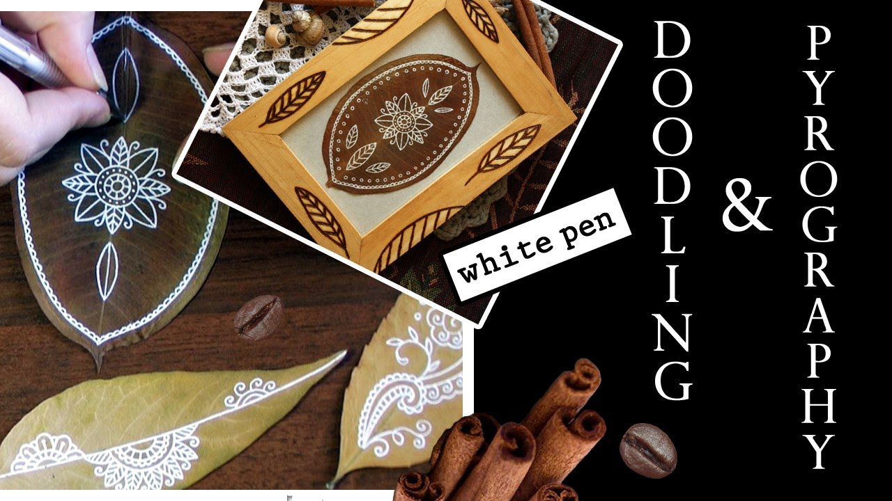 Дудлинг на листе. Выжигание/ Doodle on Leaf & Pyrography - YouTube