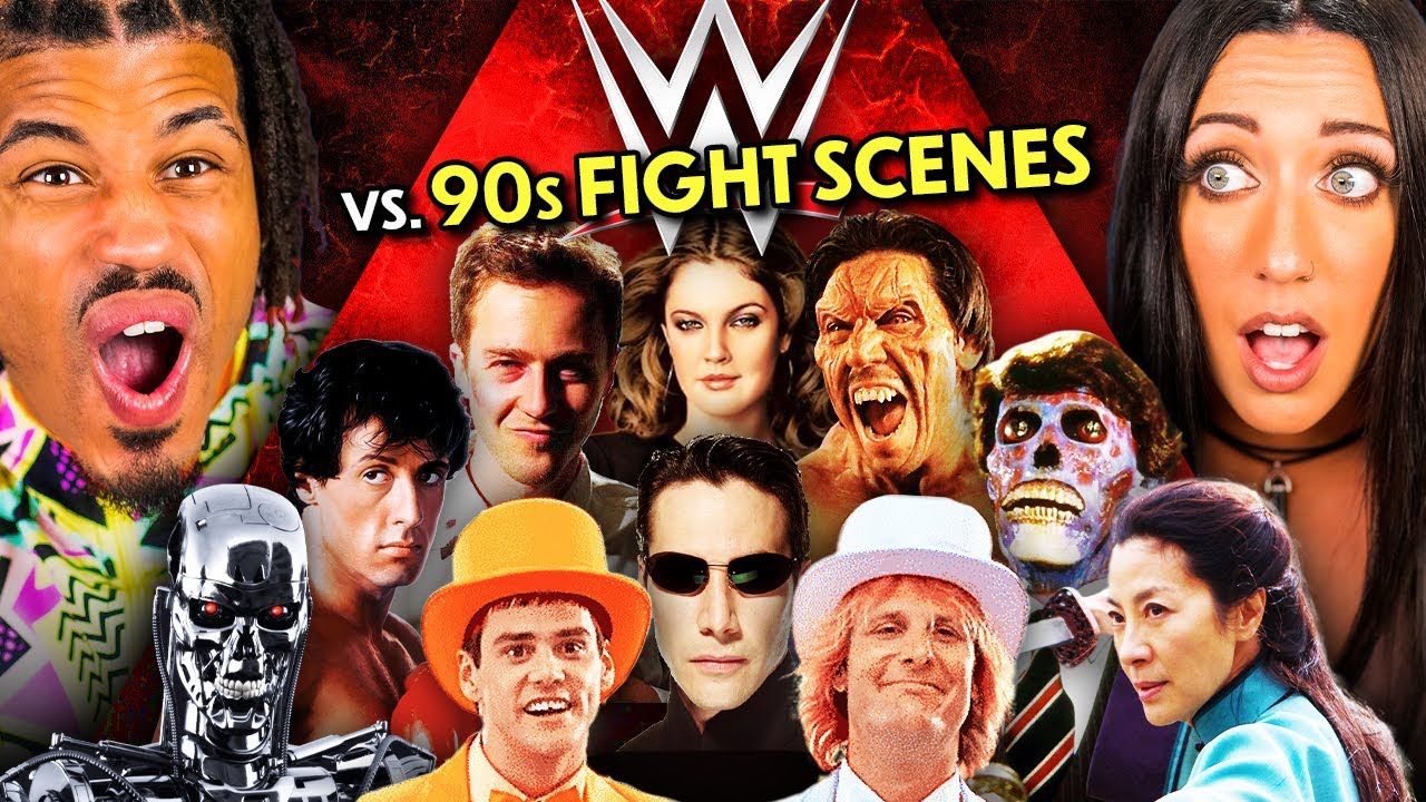 WWE NXT Superstars React To Iconic 90s Fight Scenes! (The Matrix, Fight ...
