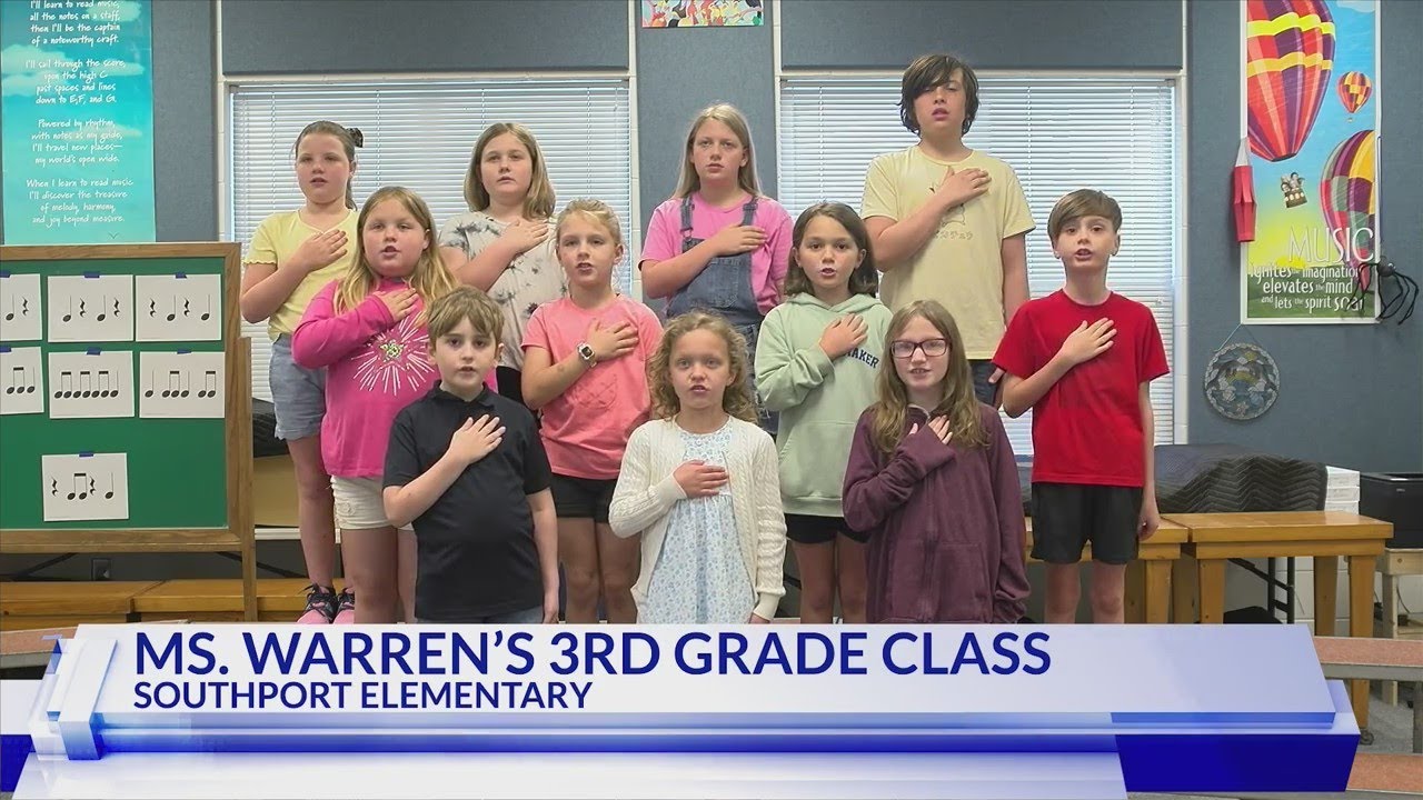 The Daily Pledge: Ms. Warren's 3rd Grade Class - YouTube