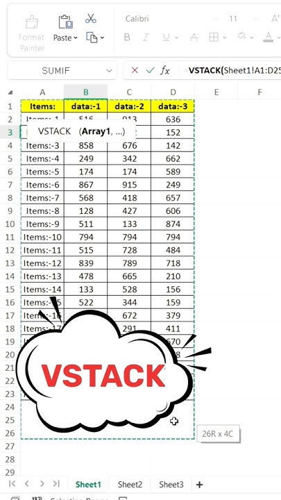 VSTACK Function in Excel 365 | Combine Data Vertically! 💡 #Shorts #ExcelTips - YouTube