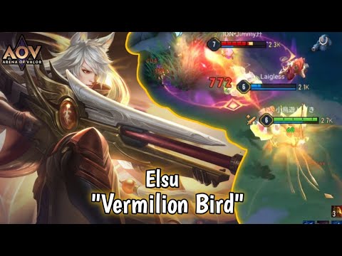 Gameplay New Skin Elsu AoV X HoK!! Elsu "Vermilion Bird" | ARENA OF ...