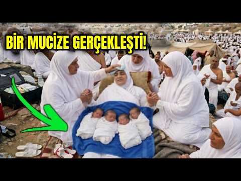 Bugün Arafat Dağı'nda Bir Mucize Yaşandı! Bu Kadın, Hacıların Önünde Dördüz Bebek Doğurdu!