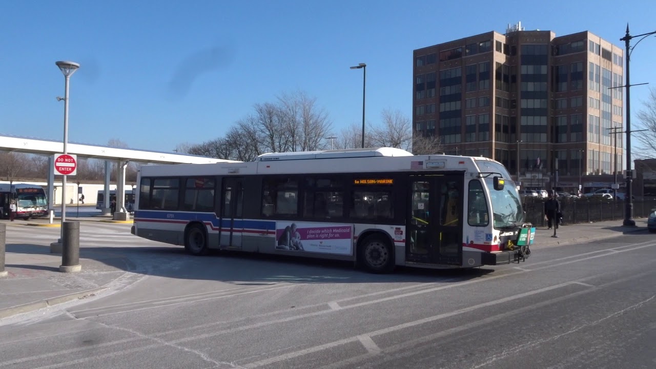 CTA Bus: Wilson/Marine bound LFS Gen-2 6751 Rt.81 leaving Jefferson ...