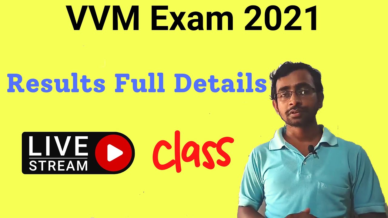 VVM Exam Results Related Online Class 2021 | Class by Tushar Sir ...
