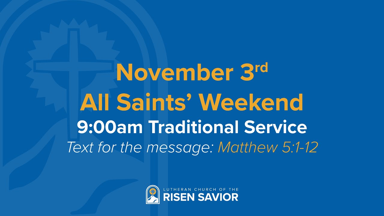 Sunday, November 3 Traditional Worship - YouTube