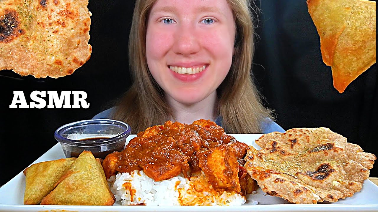 ASMR JALFREZI CHICKEN (INDIAN FOOD) MUKBANG (No Talking) EATING SOUNDS ...