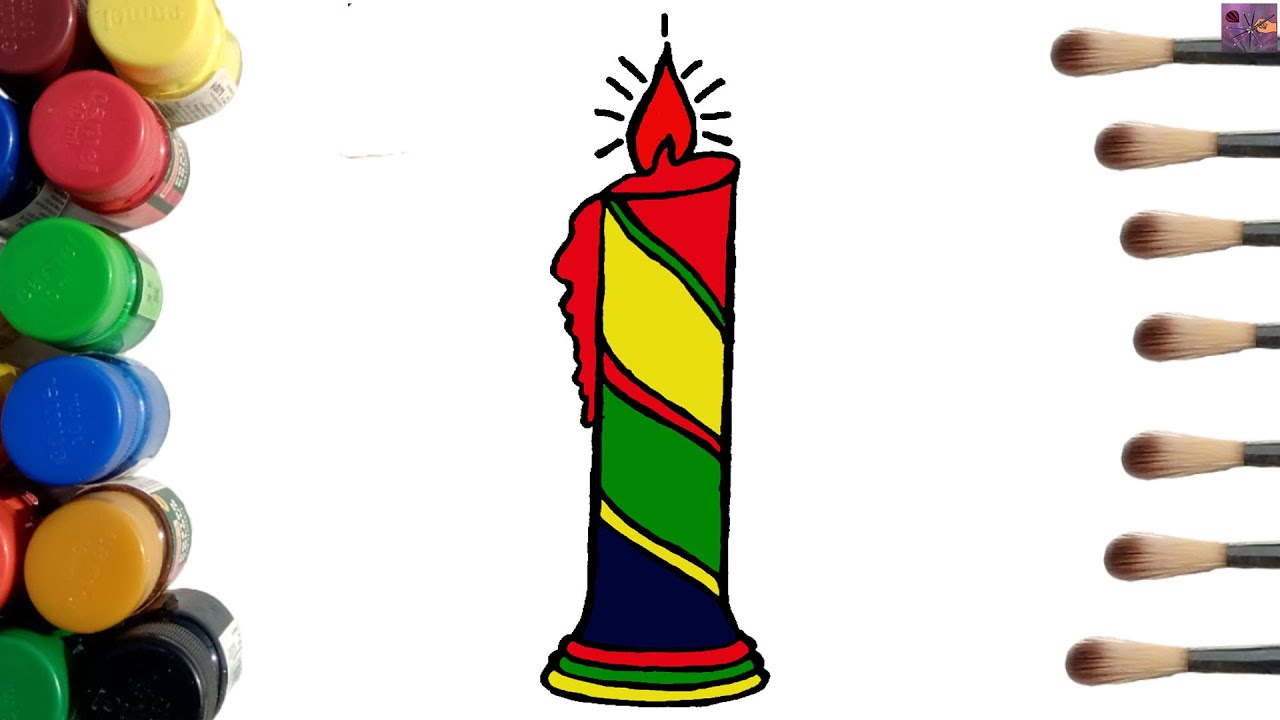 Candle Coloring Pages | How to Draw and Color a Candle | Easy Drawing ...
