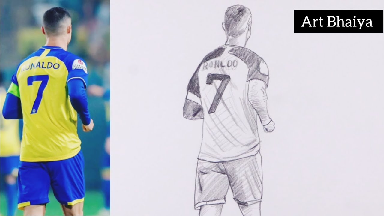 Easy and simple Draw Cristiano Ronaldo on paper for Beginners |step by ...