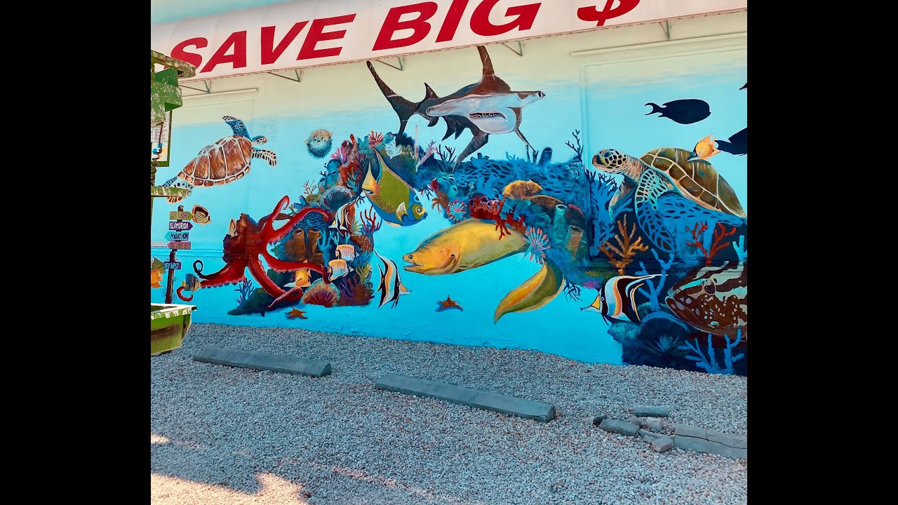 Scuba Outlet Revised Mural in Key Largo, Florida - YouTube