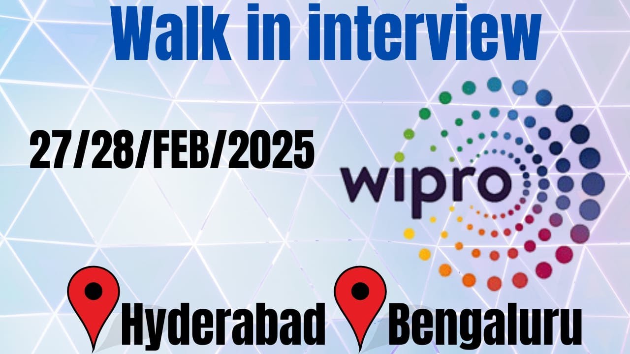 WALK IN INTERVIEW || WIPRO || HYDERABAD || BENGALORE || 2025 || - YouTube