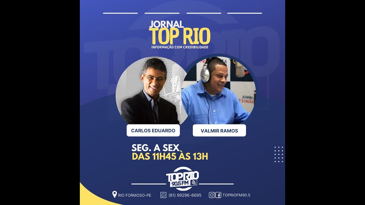 JORNAL TOP RIO - AO VIVO - 24-07-2024 - RÁDIO TOP RIO FM 90,5 - YouTube