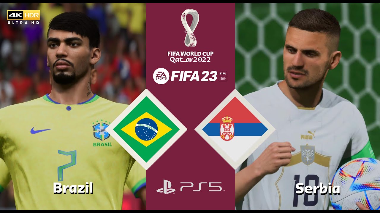Brazil vs Serbia | Qatar 2022 World Cup | 24 NOV 2022 | PS5 | Realistic ...
