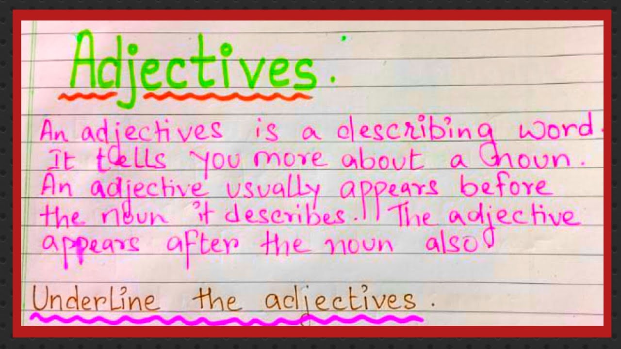 What is Adjective in english grammar | Definition of adjective ...