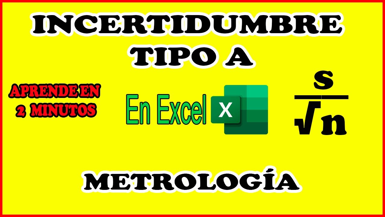 INCERTIDUMBRE TIPO A EN EXCEL METROLOGÍA - YouTube
