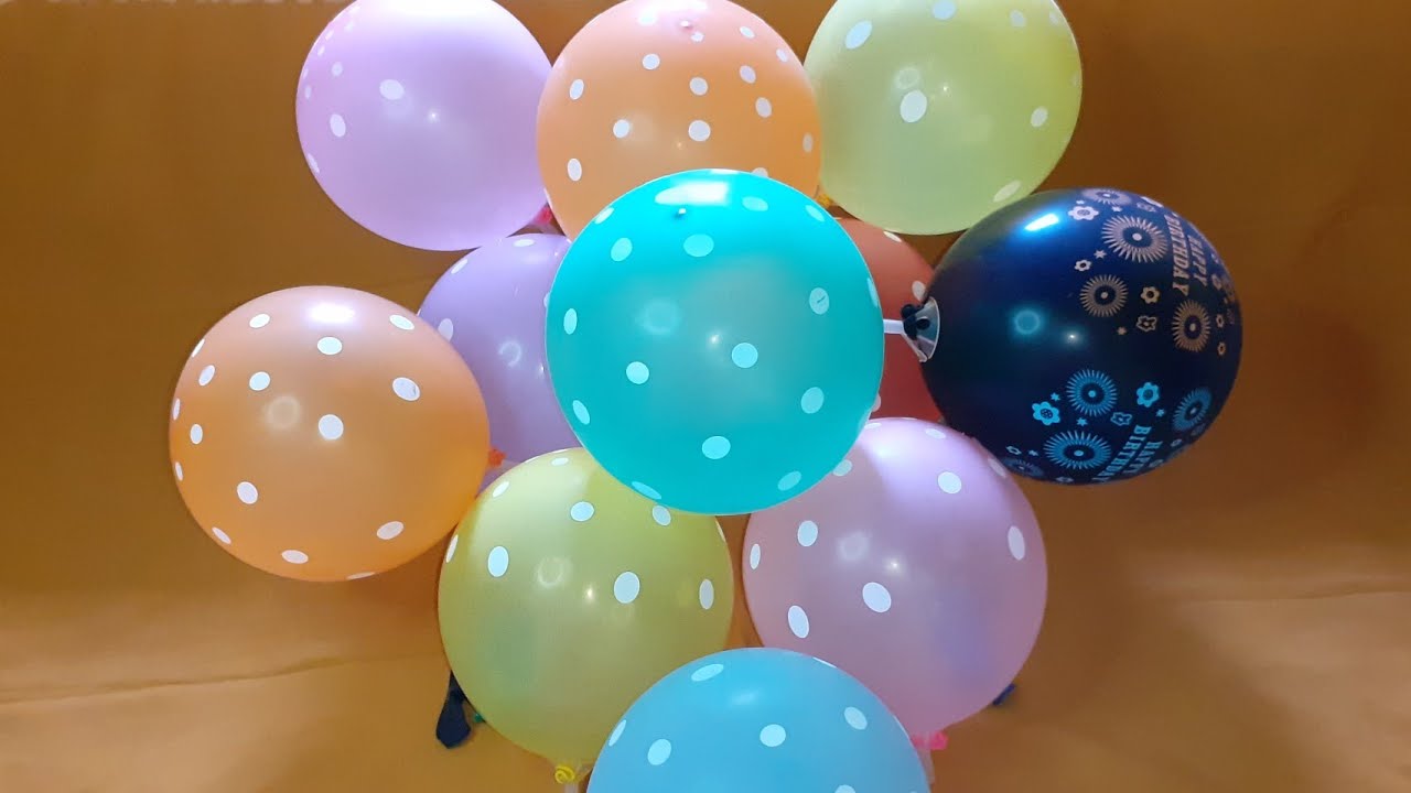 Meniup Balon Warna Warni, Balon Polkadot, Balon Birthday, || Fun Happy ...