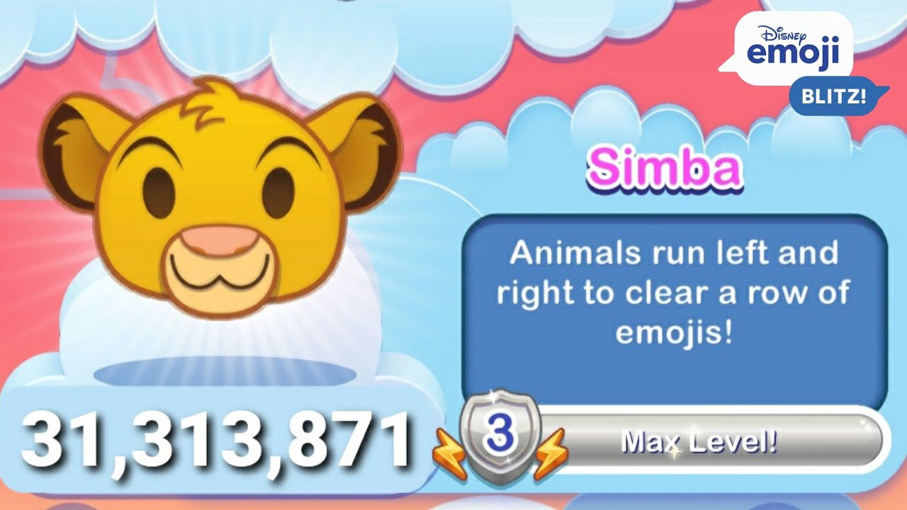 Disney Emoji Blitz - Simba (Level 3) - The Lion King - Gameplay - YouTube