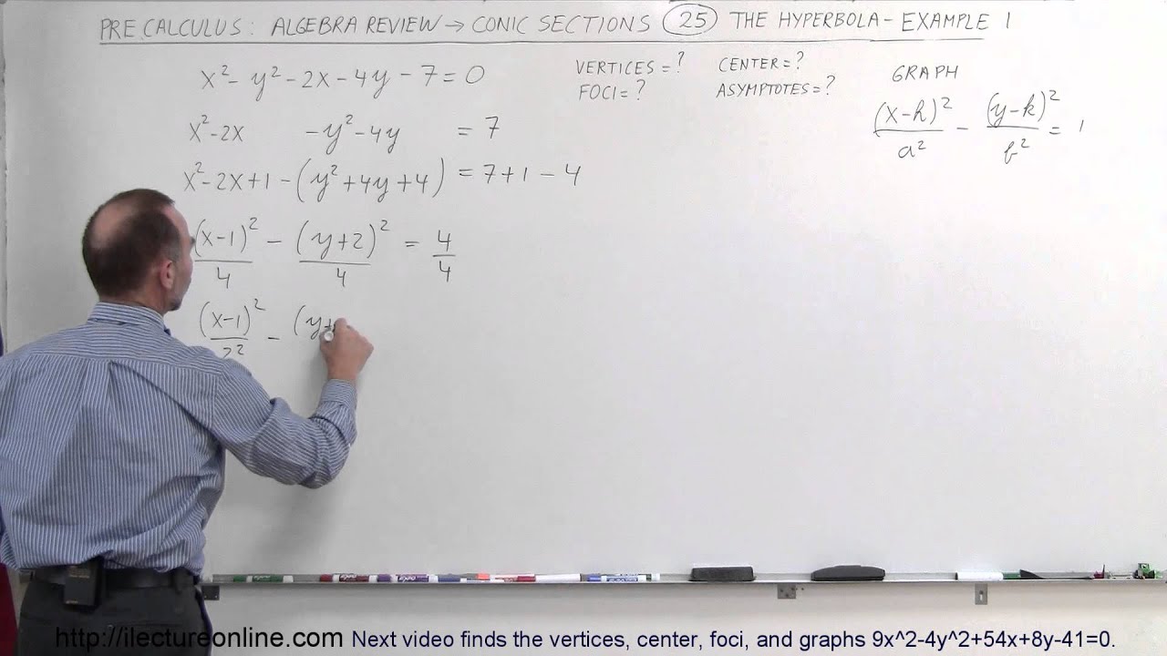 PreCalculus - Algebra Review: Conic Sections (25 of 27) How to Graph a ...