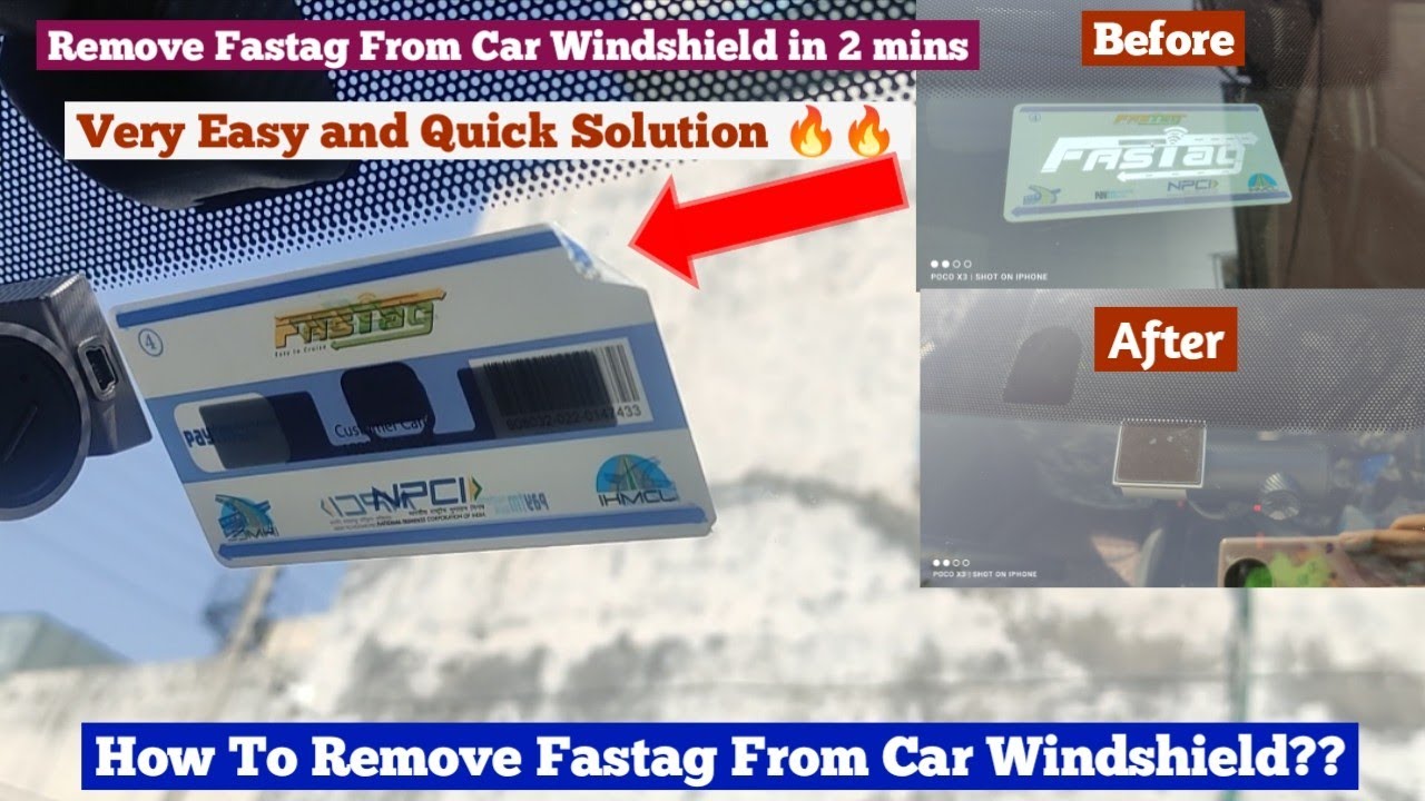 How To Remove Fastag From Car Windshield. Remove Fastag Easily in 2 ...