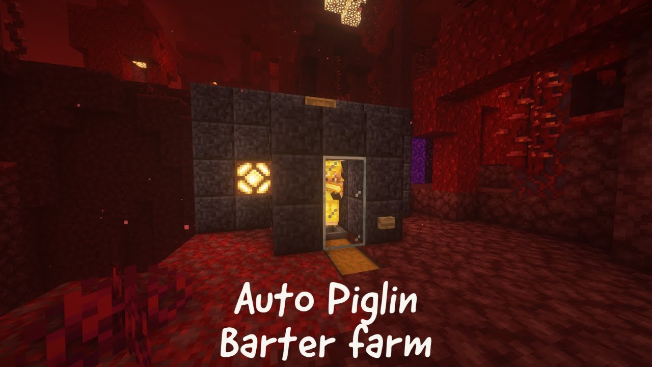 Auto Piglin Barter Farm | Minecraft Java 1.16+ | Tutorial - YouTube
