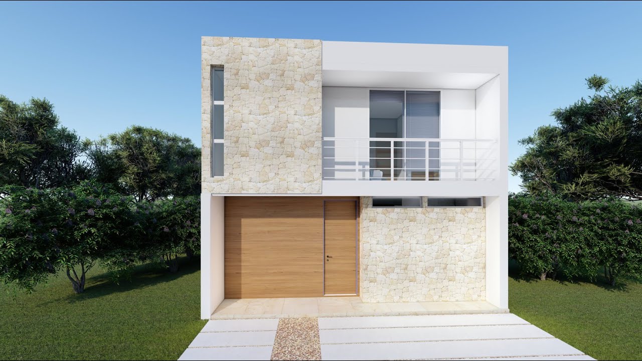 7m X 14m maison moderne simple de 2 chambres - YouTube
