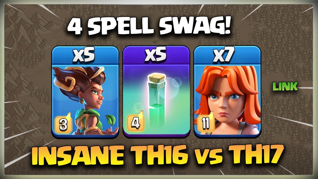 4 Spell Swag! RC CHARGE + Root Riders Are UNSTOPPABLE! Th16 vs Th17 ...