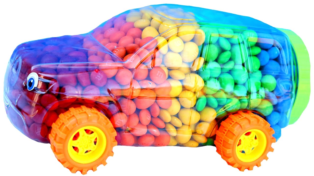 M&M's Candy Car Chocolate Surprise Peppa Pig Learn Colors Candy Frozen ...