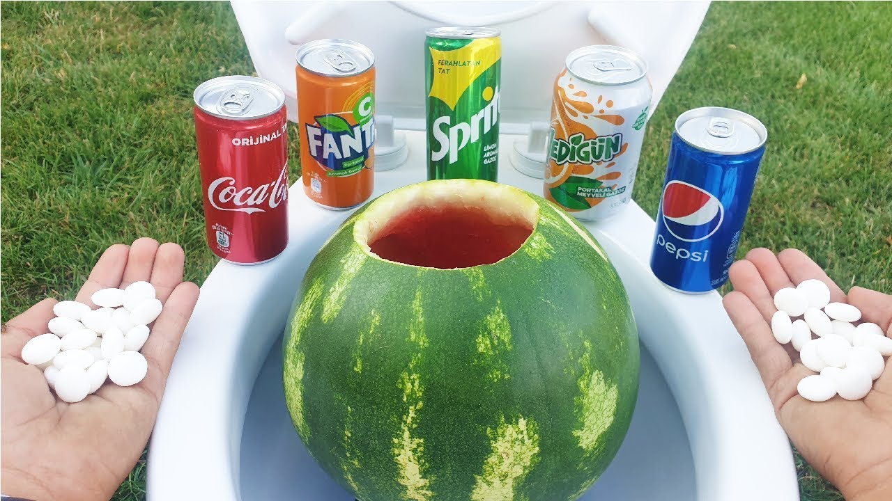 Experiment !! Watermelon and Cola, Sprite, Fanta, Yedigün, Pepsi and ...